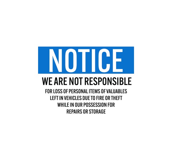 Shop for We Are Not Responsible Sign | BannerBuzz