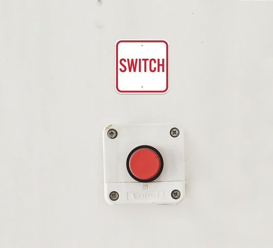 Railroad Safety Switch Aluminum Sign (Non Reflective)