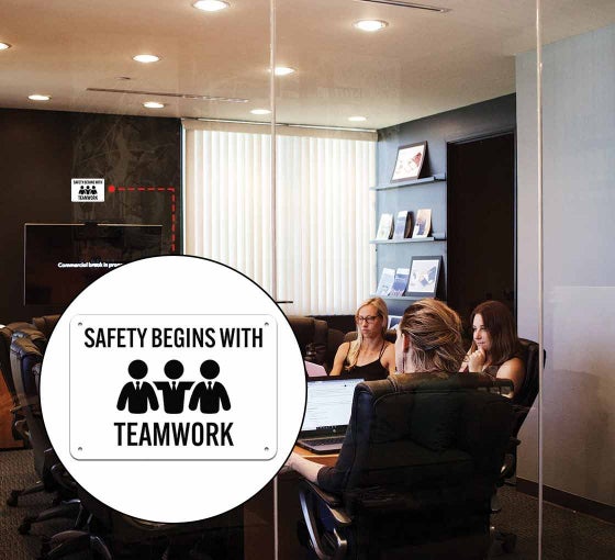 Shop for Safety Begins With Teamwork Sign | BannerBuzz