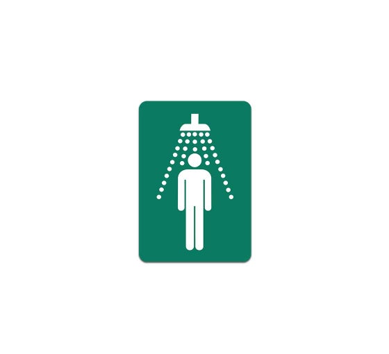 Safety Shower Symbol Aluminum Sign (Non Reflective)