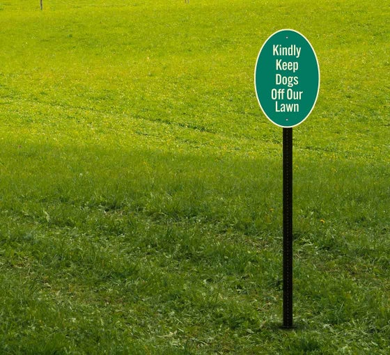 Shop for Kindly Keep Dogs Off Our Lawn Aluminum Sign (Non Reflective ...