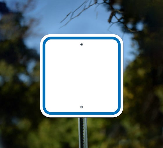 Blank Blue Street Sign