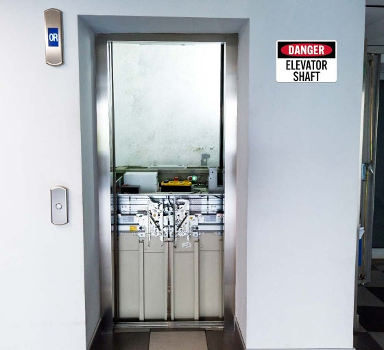 Shop for OSHA Danger Elevator Shaft Decal (Non Reflective) | BannerBuzz