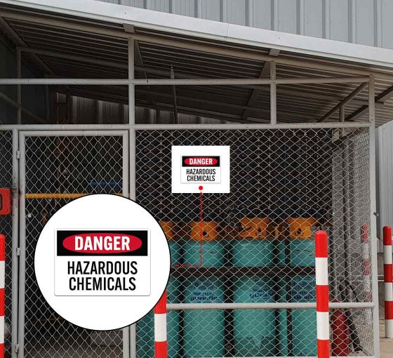 Shop for OSHA Danger Hazardous Chemicals Decal (Non Reflective ...