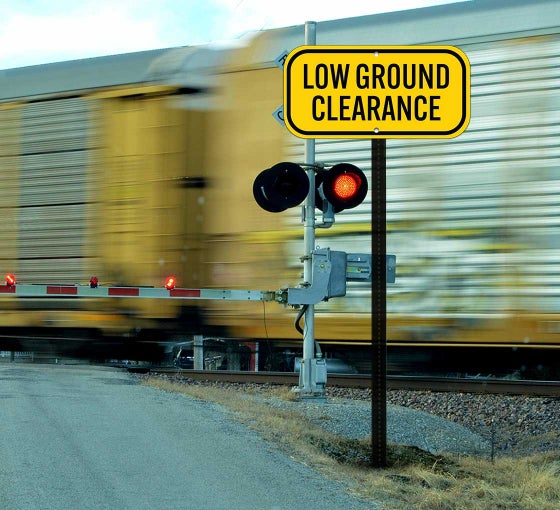 Railroad Low Ground Clearance Aluminum Sign (Non Reflective)