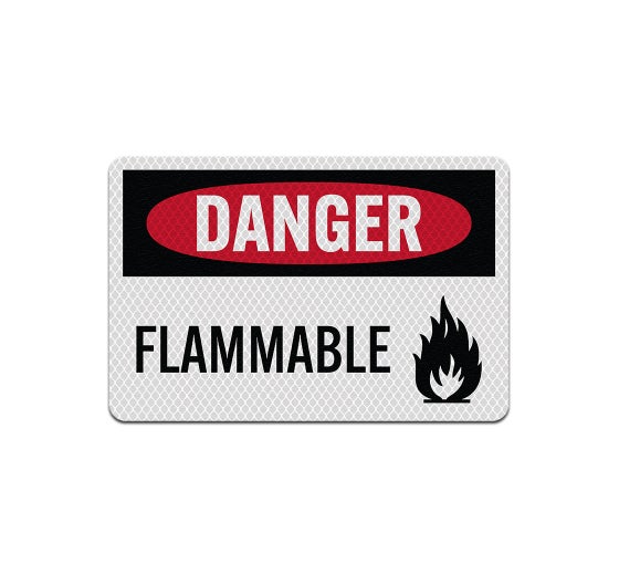 Shop for Danger Flammable Aluminum Sign (Diamond Reflective) | BannerBuzz