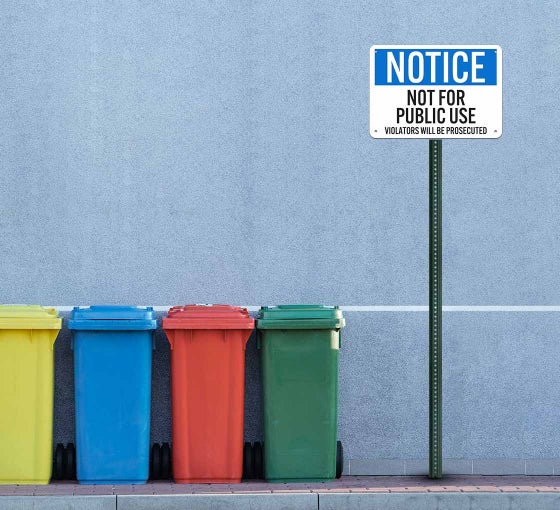 OSHA Not For Public Use Aluminum Sign (Non Reflective)