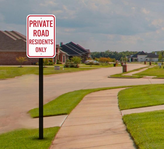 Shop for Private Road Residents Only Aluminum Sign (Non Reflective ...