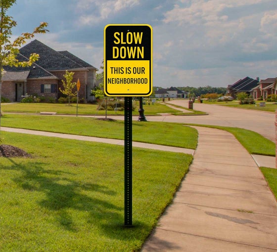 Shop for Slow Down This Is Our Neighborhood Aluminum Sign (Non ...