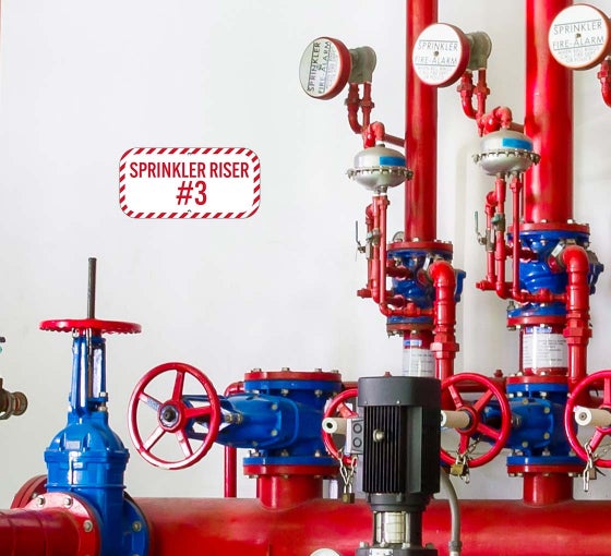 Sprinkler Riser 3 Aluminum Sign (Non Reflective)