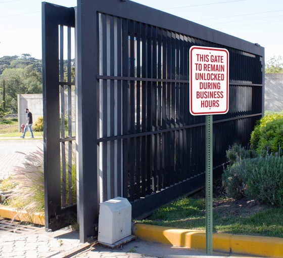 This Gate To Remain Unlocked During Business Hours Aluminum Sign (Non ...
