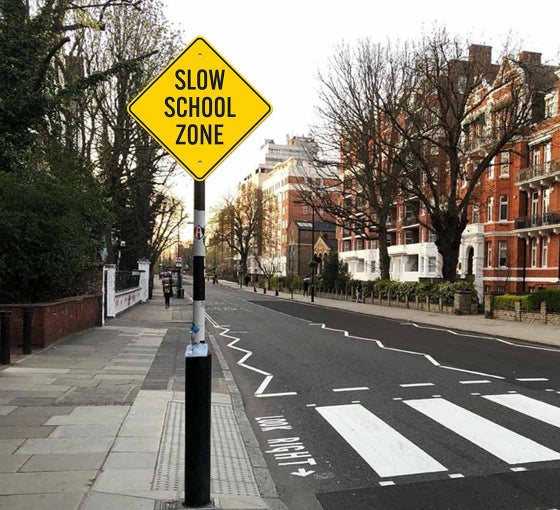 Slow School Zone Aluminum Sign (Non Reflective)
