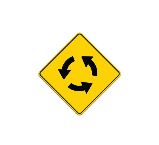 Roundabout Symbol Aluminum Sign (Non Reflective)