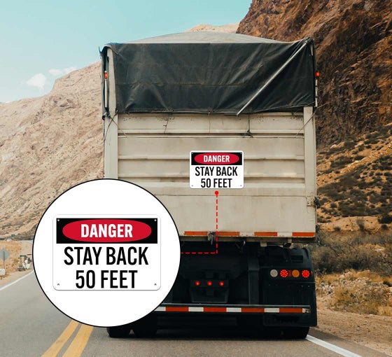 Shop for OSHA Stay Back 50 Feet Aluminum Sign (Non Reflective) | BannerBuzz