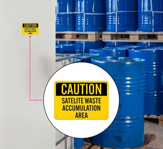 OSHA Satellite Waste Accumulation Area Aluminum Sign (Non Reflective)