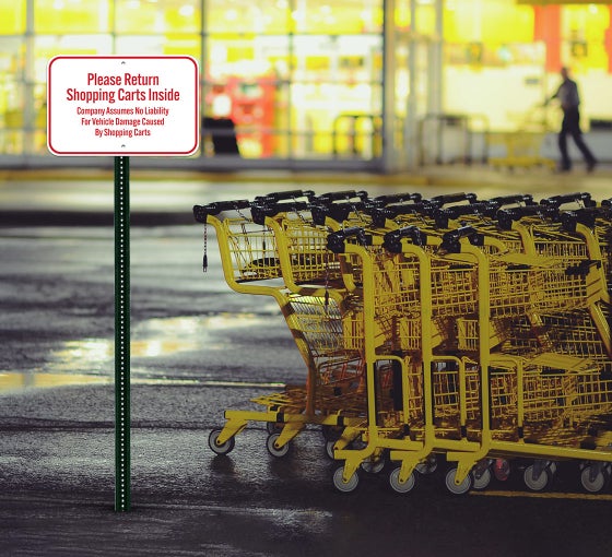 Shop for Please Return Shopping Carts Inside Aluminum Sign (Non ...