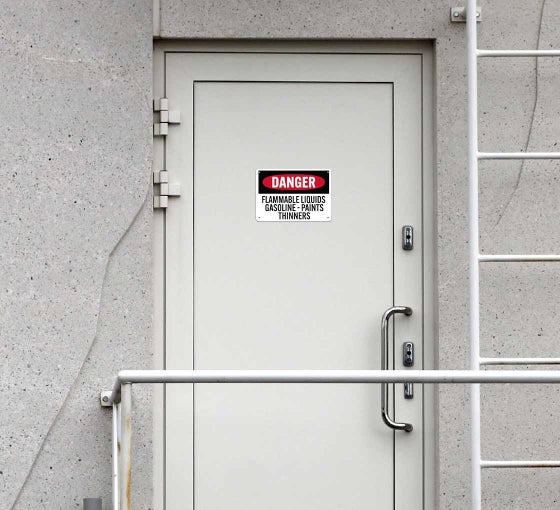 OSHA Flammable Liquids Gasoline Paints Thinners Aluminum Sign (Non ...