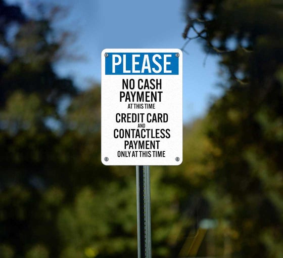 No Cash Sign