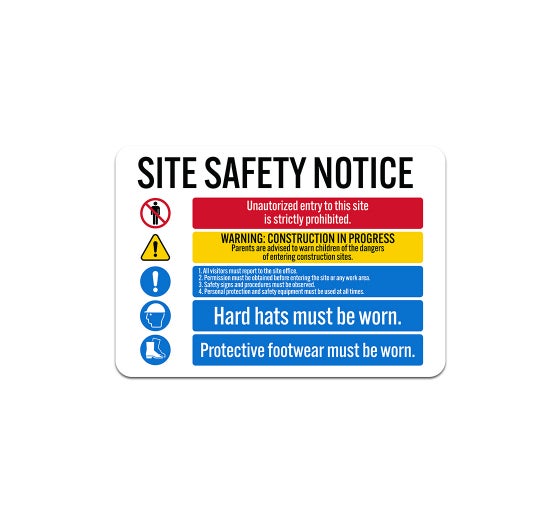 Unauthorized Entry To This Site Is Strictly Prohibited Plastic Sign