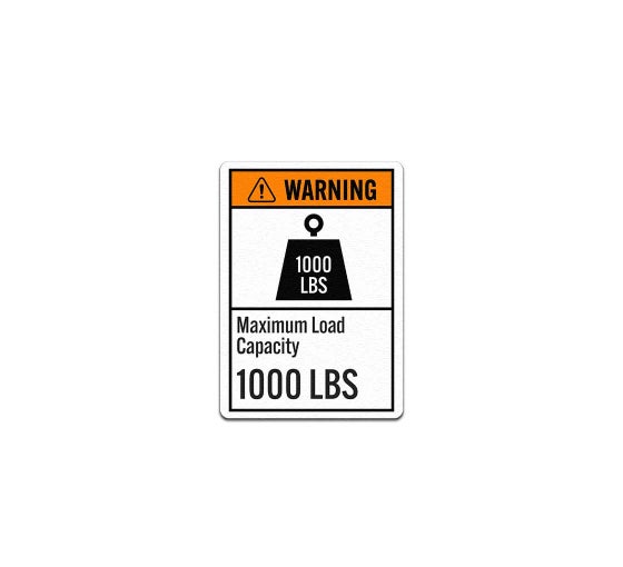 Shop for Maximum Load Capacity 1000 LBS Decal (Non Reflective) | BannerBuzz