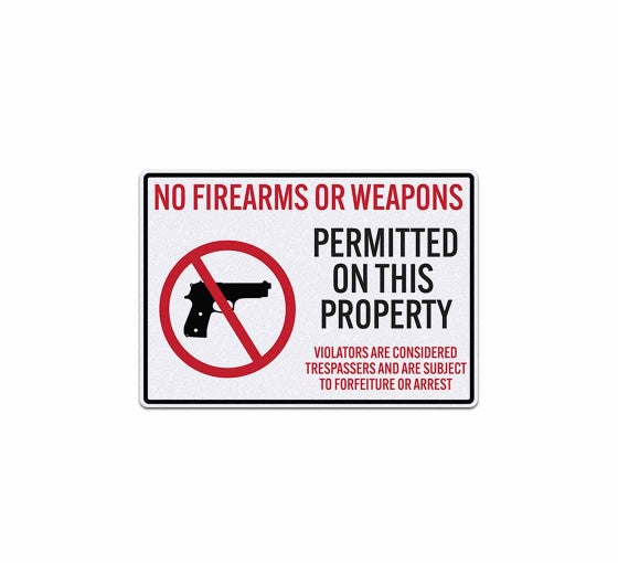 No Firearms Weapons Decal (Reflective)