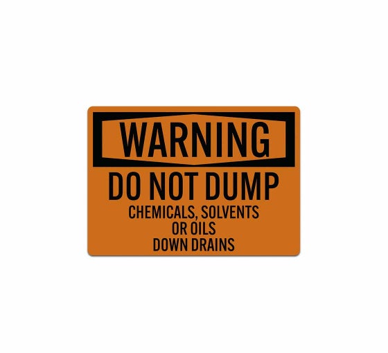 Waste Solvents OSHA Warning Decal (Reflective)