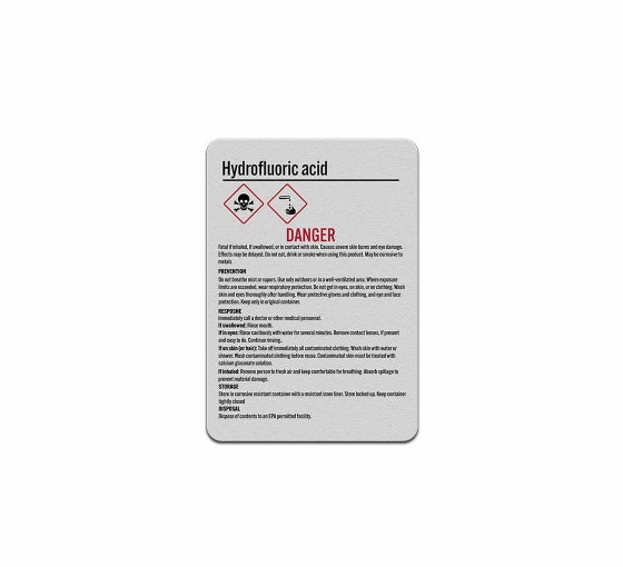 Chemical Danger Hydrofluoric Acid Decal (Reflective)