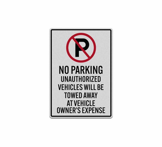 Unauthorized Vehicles Will Be Towed Decal (Reflective)