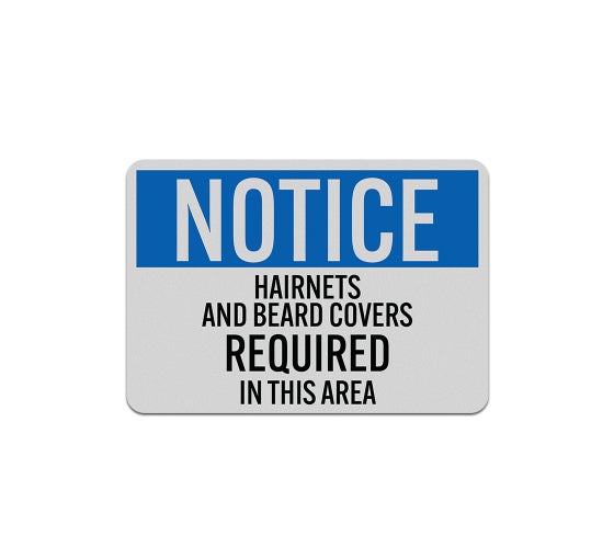 PPE Hairnets Beard Covers Required Aluminum Sign (Reflective)