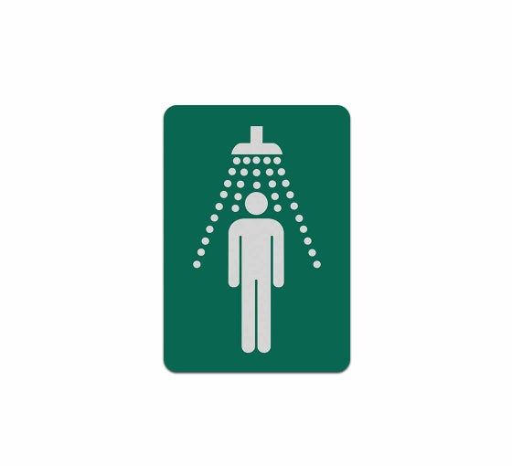 Safety Shower Aluminum Sign (Reflective)