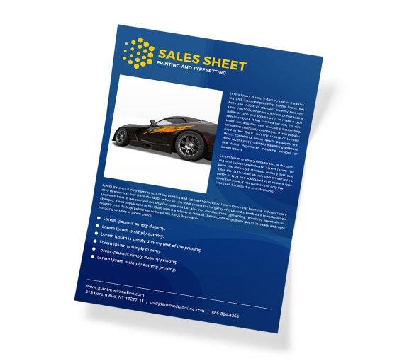 Sales Sheet Printing | Custom Printed Marketing Materials