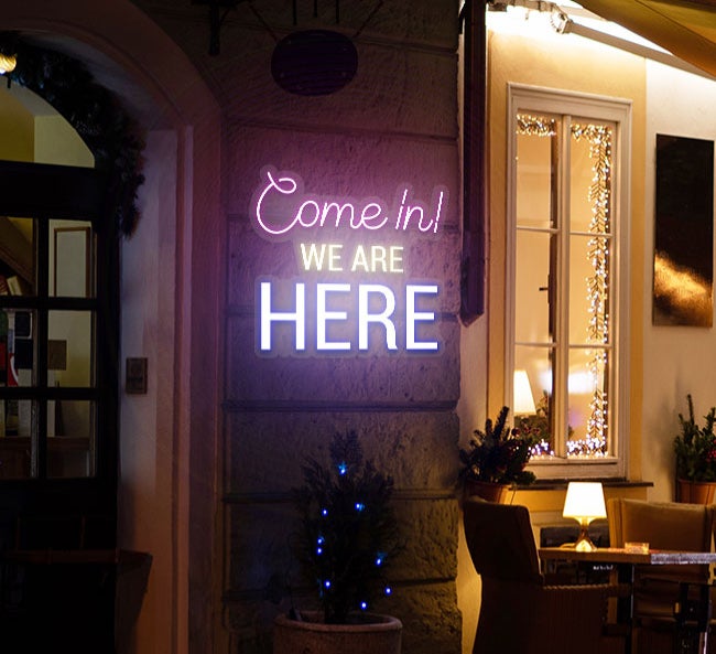 Come In We Are Open Neon Sign Online| Fast Delivery - Bannerbuzz.com