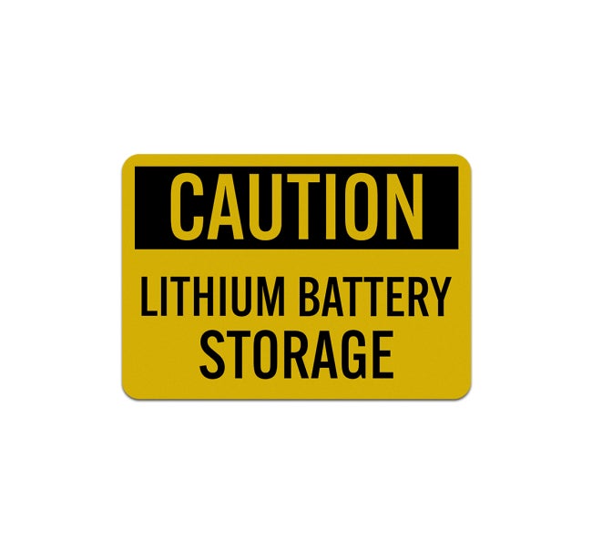 Lithium Battery Storage Aluminum Sign (Reflective)