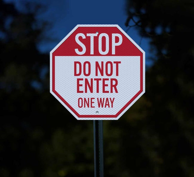 Blank One Way Sign