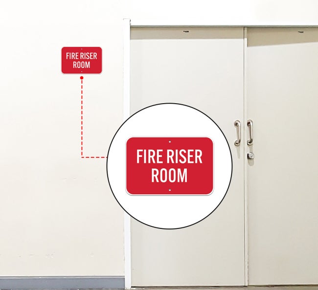 Fire Riser Room Aluminum Sign (Non Reflective)