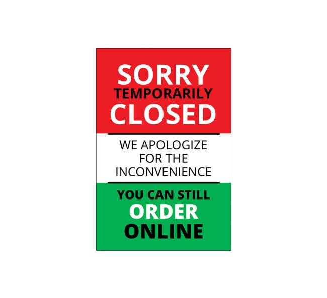Sorry Temporarily Closed