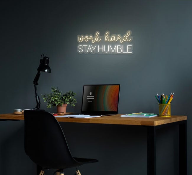 Work Hard And Stay Humble Neon Sign Online| Fast Delivery - Bannerbuzz.com