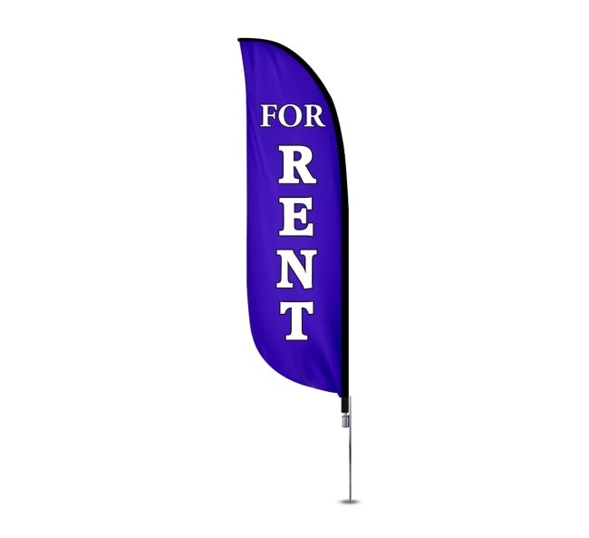 Shop Pre-Printed For Rent Feather Flags | BannerBuzz
