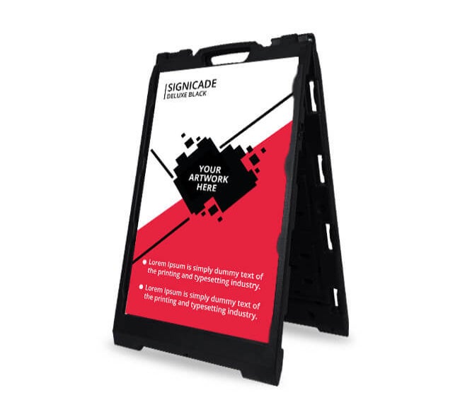 Buy Black Signicade frame with slide-in graphic panels | BannerBuzz