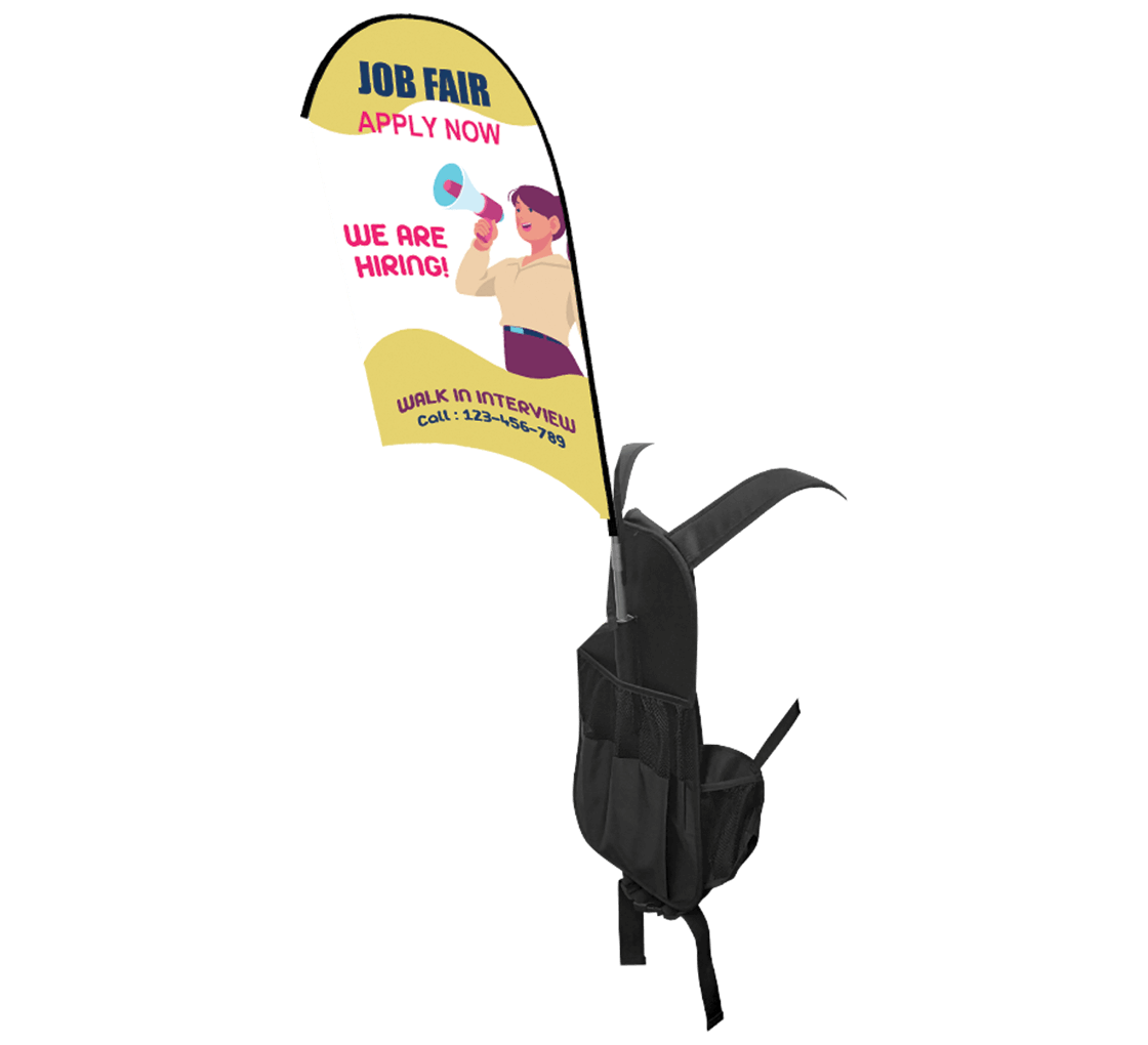 Compact and Portable U Shape Backpack Flags